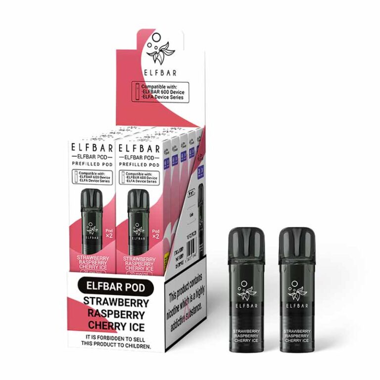 Elfbar 600 Prefilled Pod Strawberry Raspberry Cherry Ice - 2 Pack ...